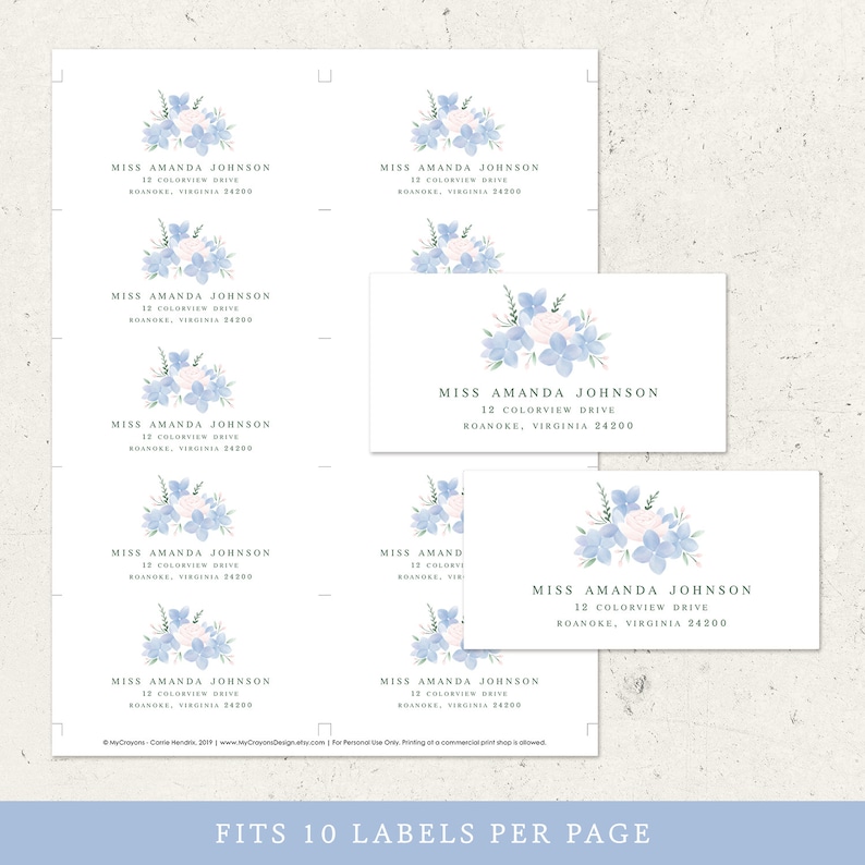 Printable Wedding Address Labels Stickers / Envelope - Etsy