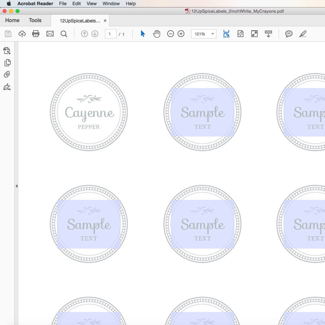 Printable Spice Label Template // Spice Jar Labels // | Etsy