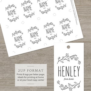 Rustic Christmas Gift Tags Template Editable Holiday Gift - Etsy