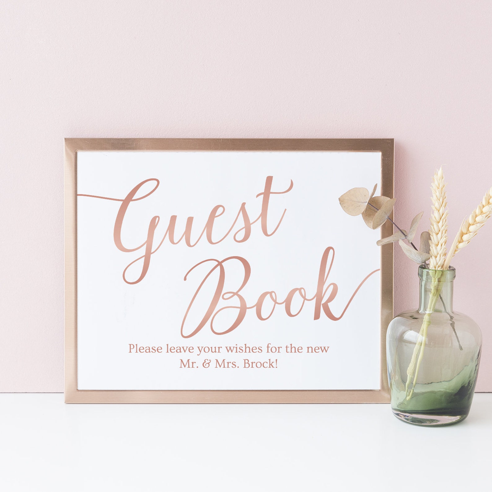 Rose Gold Wedding Signs BUNDLE / Printable Wedding Signs / Rose Gold ...