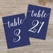 Navy Table Numbers Printable 1-40, Navy Wedding Decor, Table Numbers ...