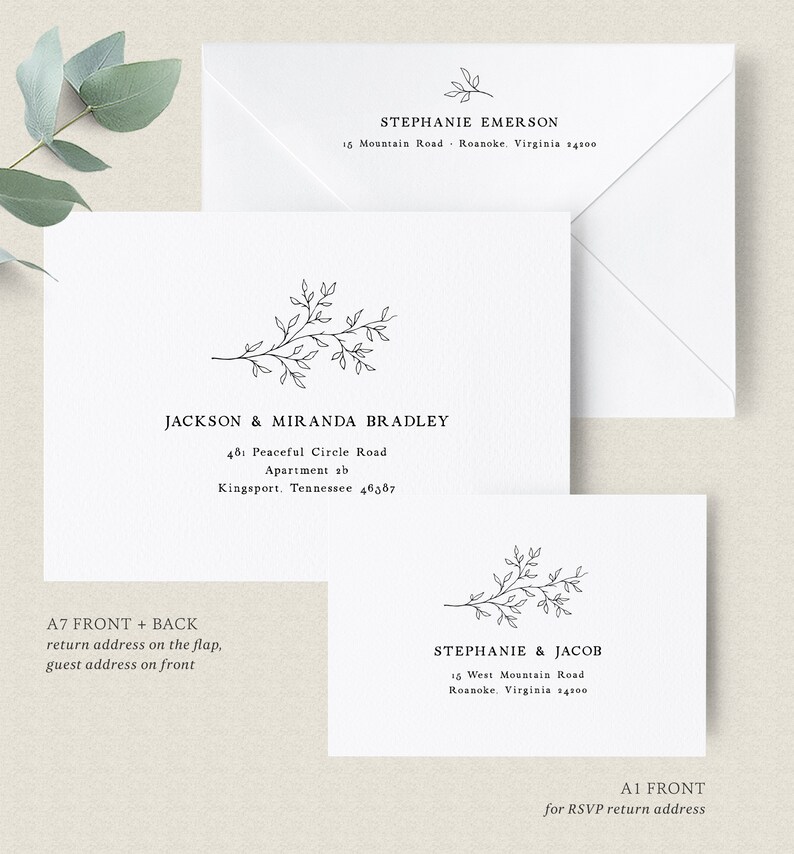 Rustic Wedding Envelope Template Envelope Addressing - Etsy