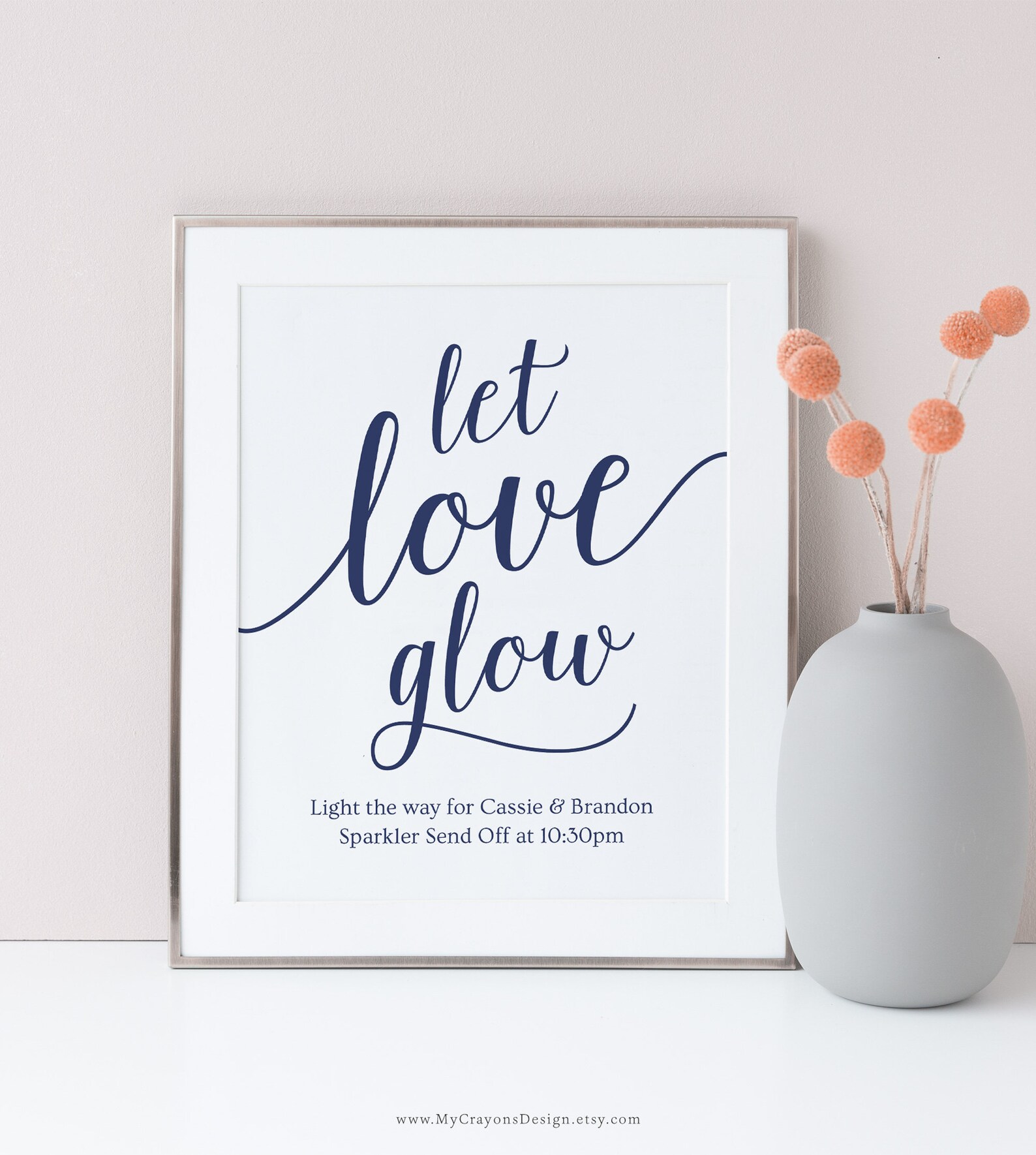 Let Love Glow Wedding Sign Printable / DIY Wedding Send off - Etsy