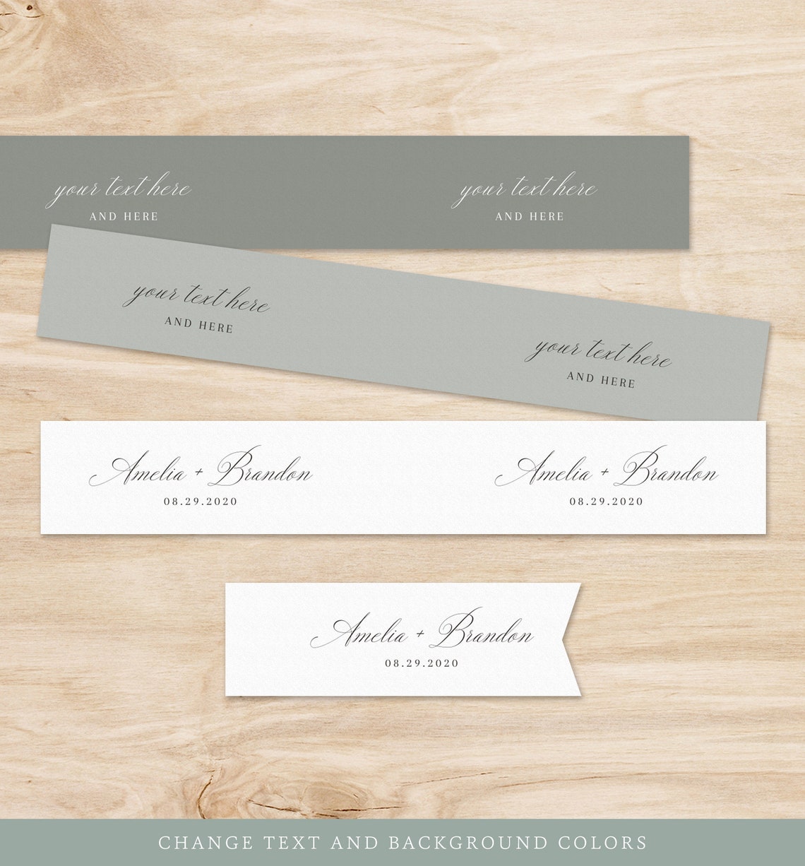 Straw Tag Wedding Template Toothpick Flags Bridal Shower - Etsy