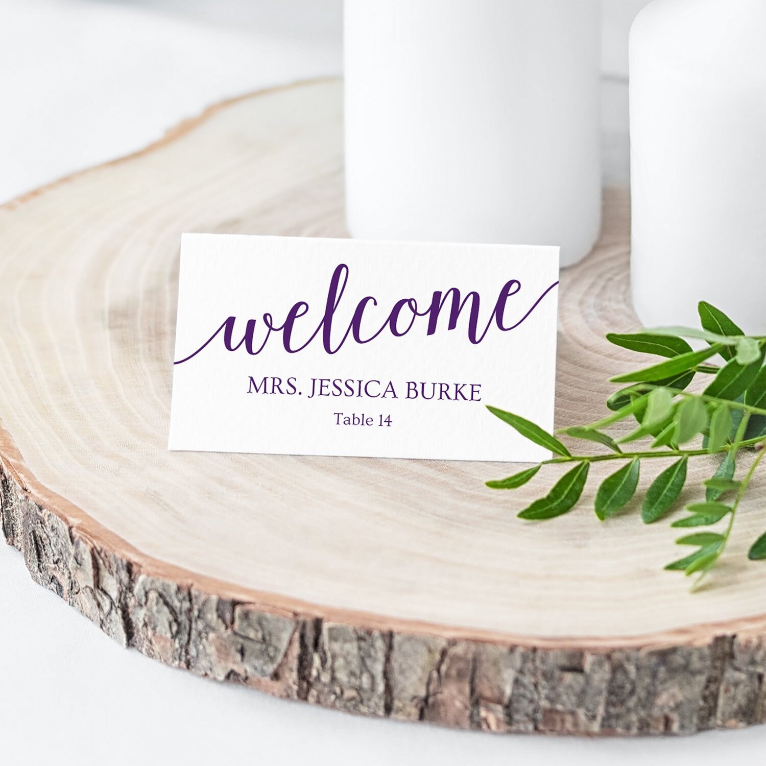 Purple Place Cards Template / Purple Wedding Name Cards / DIY | Etsy