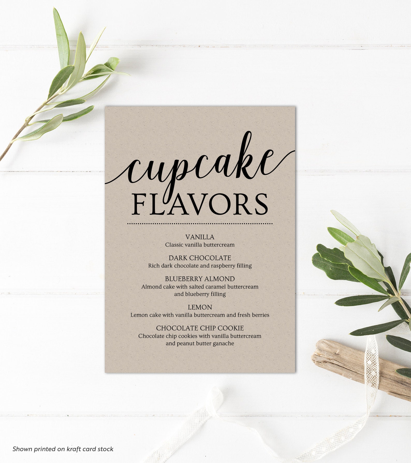 Cupcake Flavor Sign Cupcake Sign Wedding Dessert Table Sign - Etsy