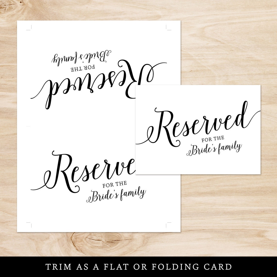 Printable Reserved Sign Wedding / Reserved Table Sign | Etsy