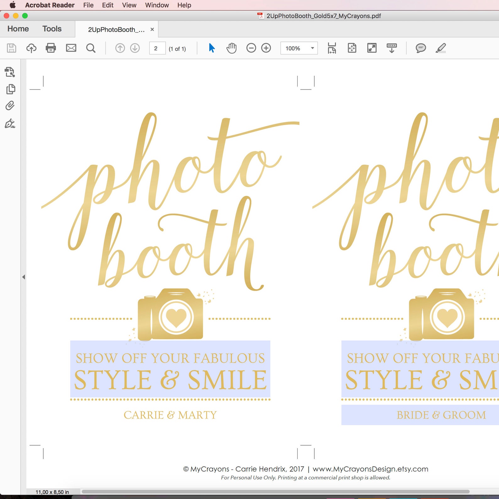 Photobooth Sign Wedding Photo Booth Template Gold Wedding - Etsy Australia