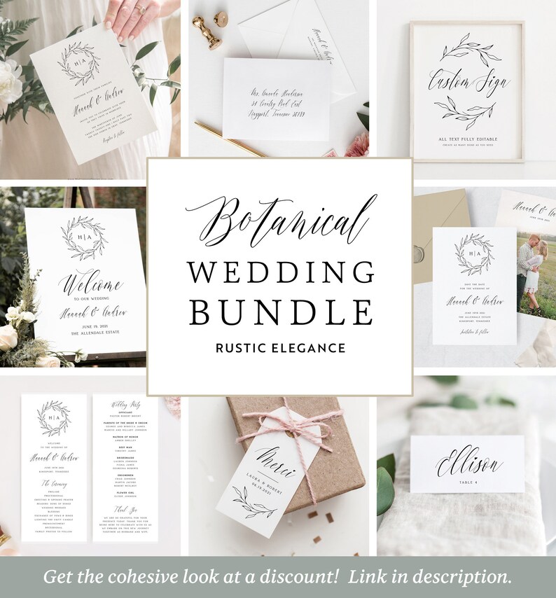 Rustic Wedding Program Template Ceremony Program Order of - Etsy