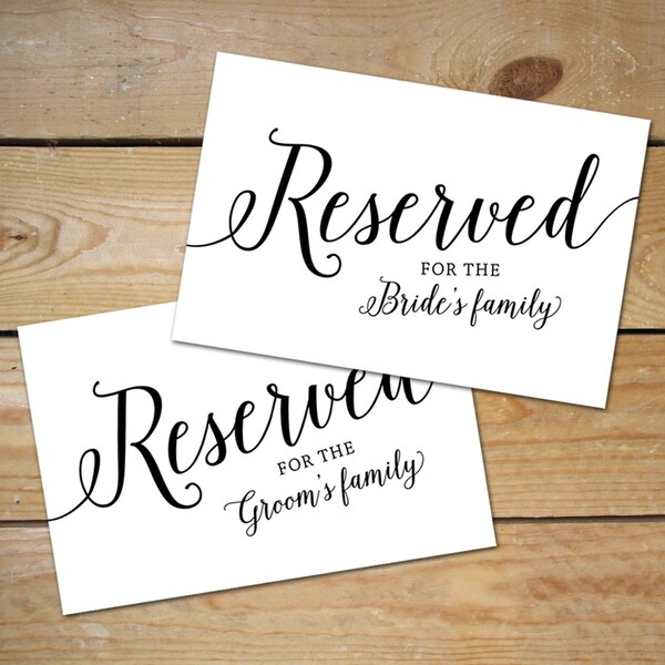 Printable Reserved Table Signs - Etsy