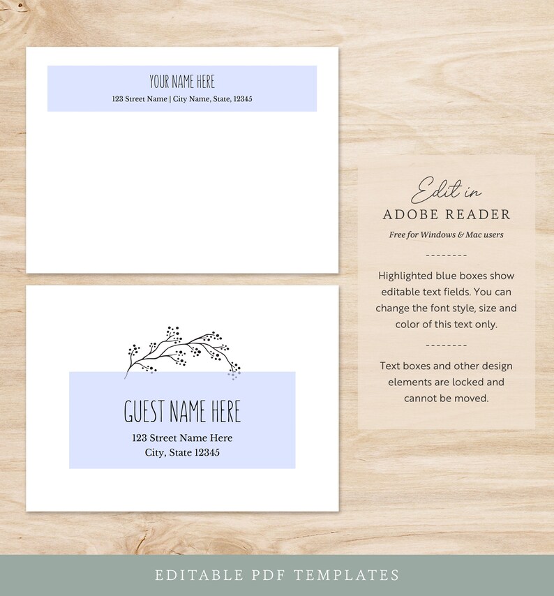 Rustic Envelope Template Envelope Addressing Template - Etsy