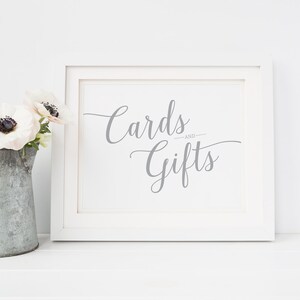 Silver Wedding Cards Sign / Printable Cards and Gifts Sign / Instant ...