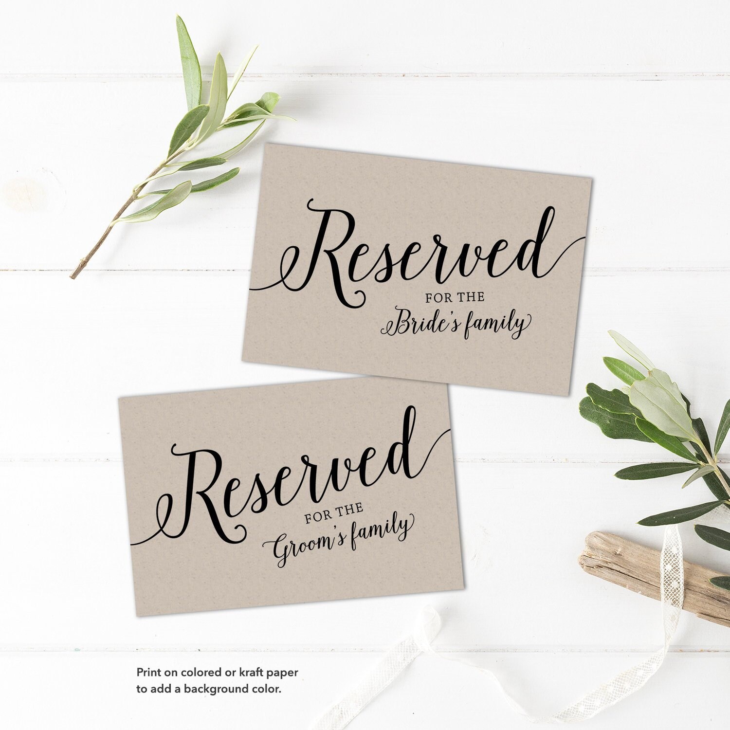 Printable Reserved Sign Wedding / Reserved Table Sign - Etsy UK