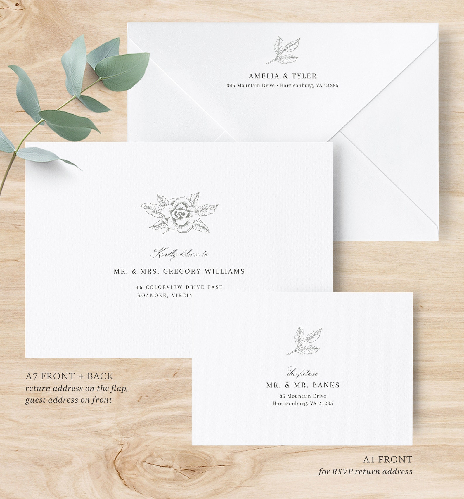 Envelope Label Template Wedding Envelope Addressing Template - Etsy
