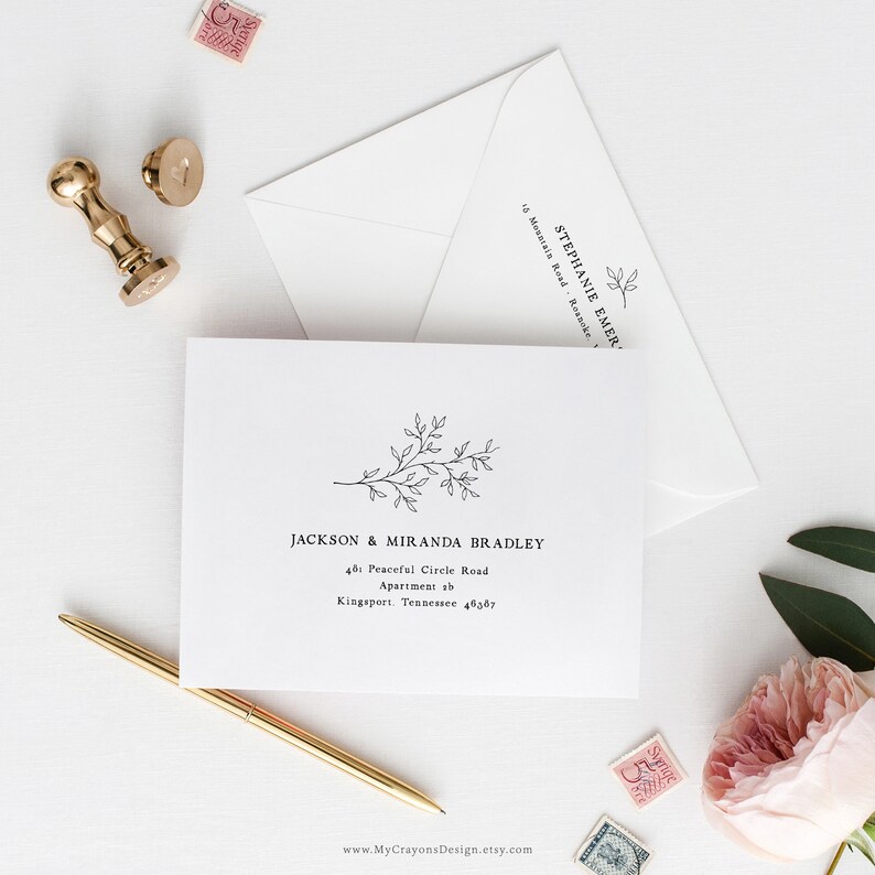 Rustic Wedding Envelope Template Envelope Addressing - Etsy
