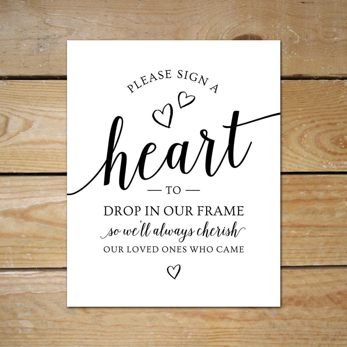 Sign A Heart Guestbook Sign Printable / Wedding Guest Book | Etsy