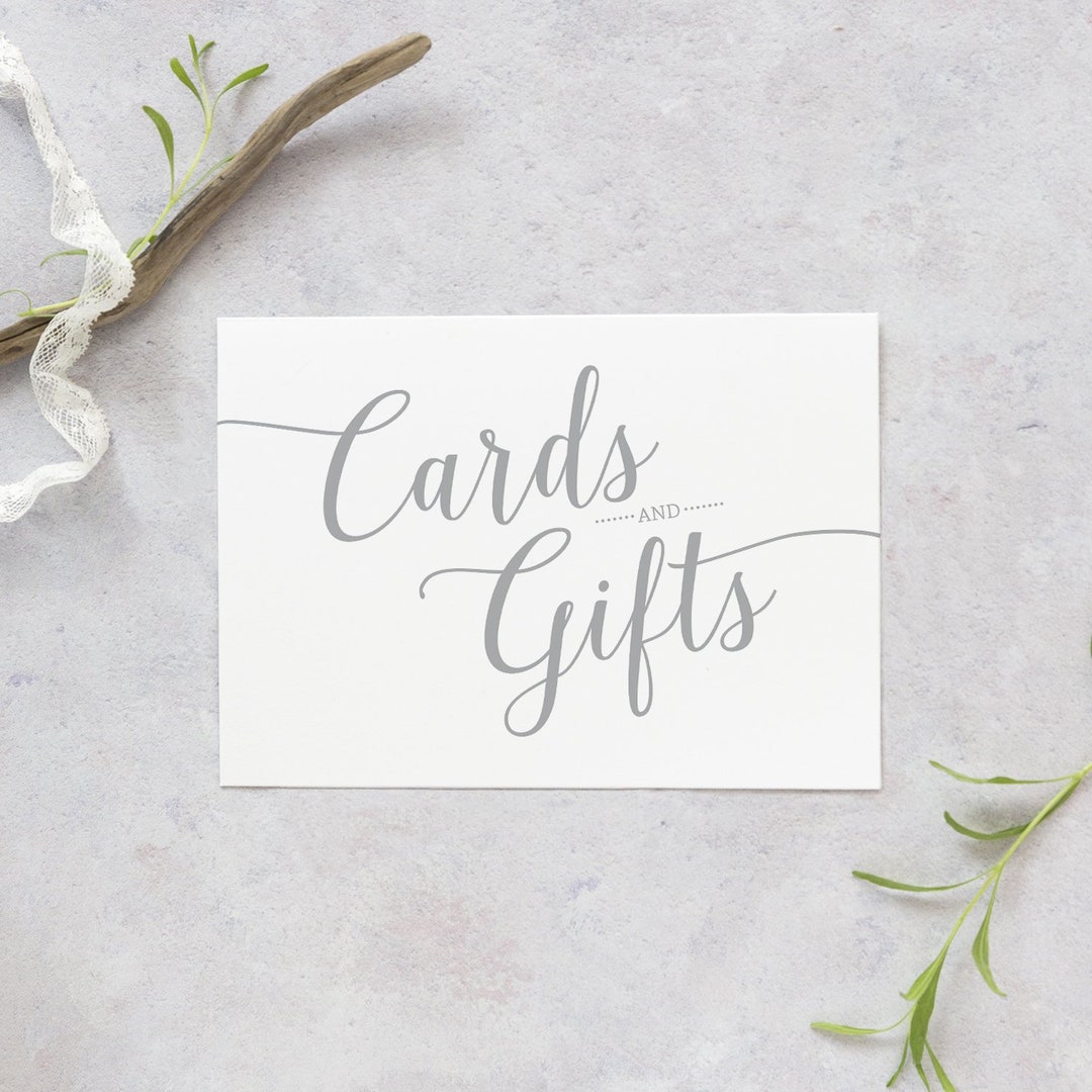 Silver Wedding Cards Sign / Printable Cards and Gifts Sign / - Etsy