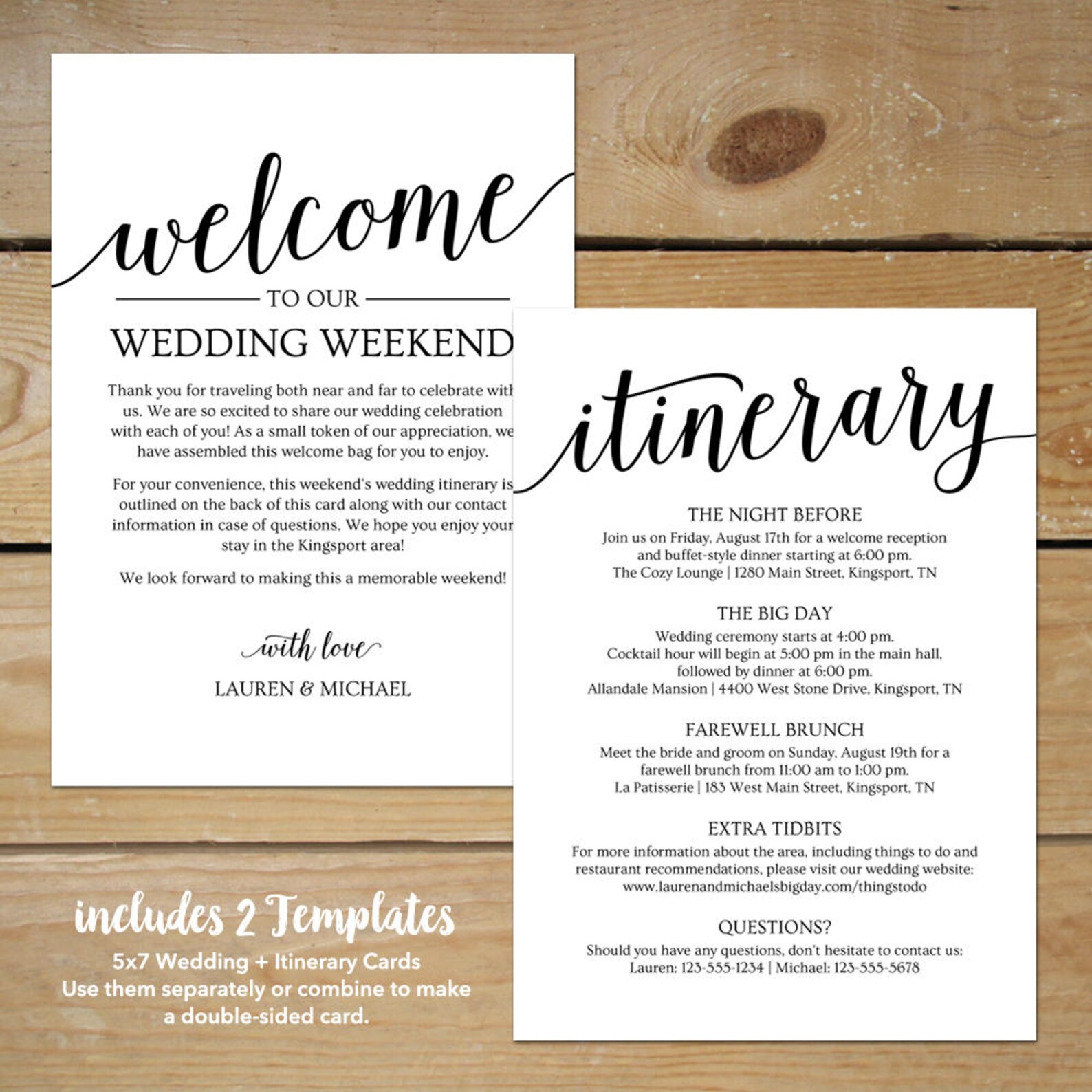 Wedding Welcome Letter Template With Itinerary Wedding - Etsy
