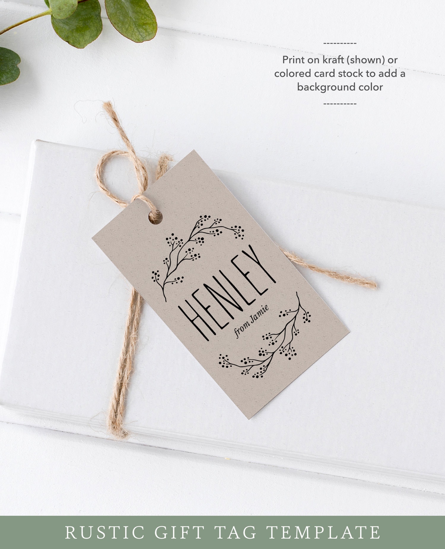 Rustic Christmas Gift Tags Template Editable Holiday Gift | Etsy