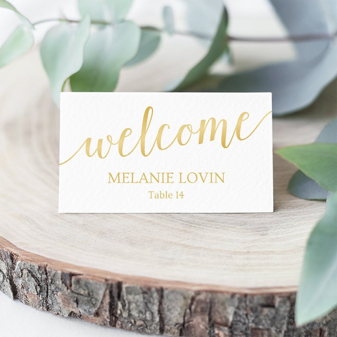 Gold Wedding Place Cards Template / Wedding Placecards Gold Escort ...