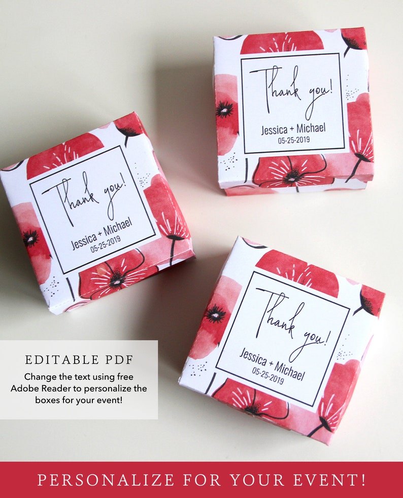 Floral Favor Box Template Small Gift Box Printable DIY | Etsy