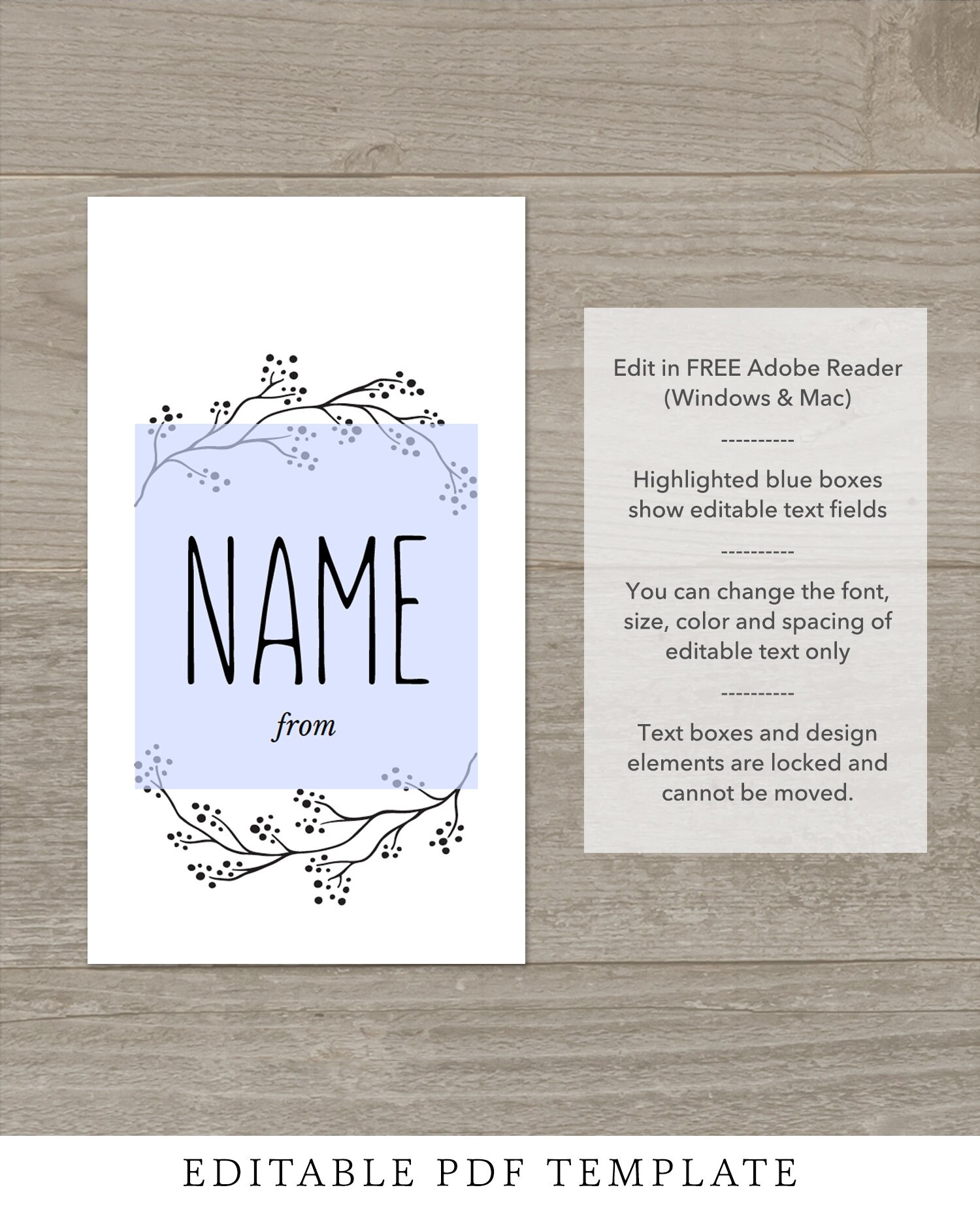 Rustic Christmas Gift Tags Template Editable Holiday Gift | Etsy