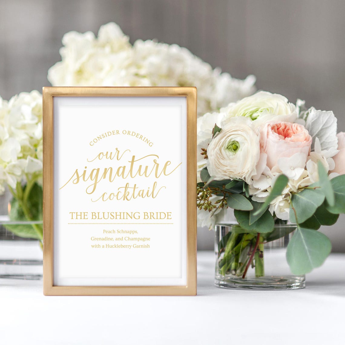 Gold Signature Cocktail Sign // Wedding Cocktail Signature - Etsy