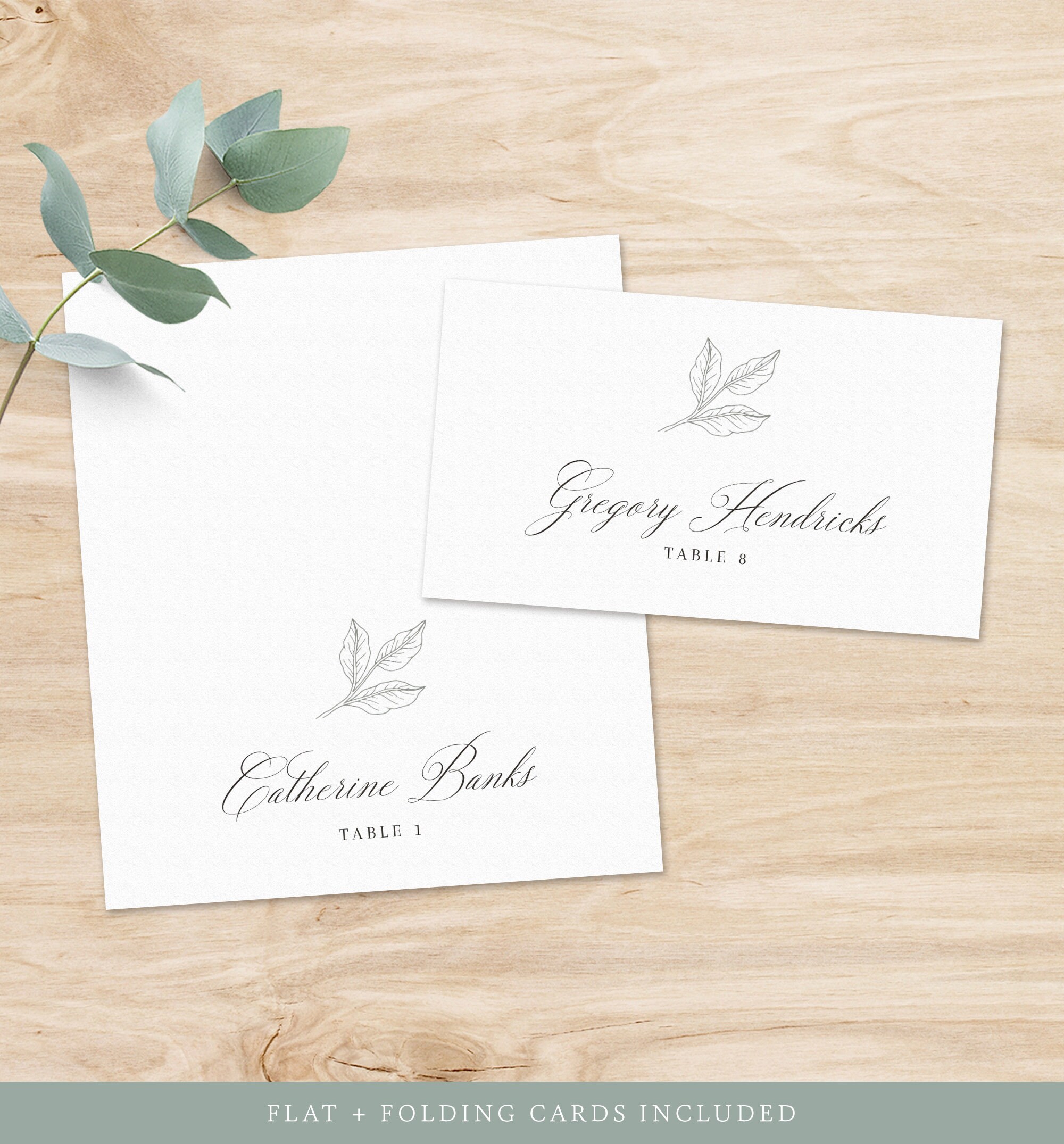 Place Cards Wedding Printable Calligraphy Place Cards | Etsy