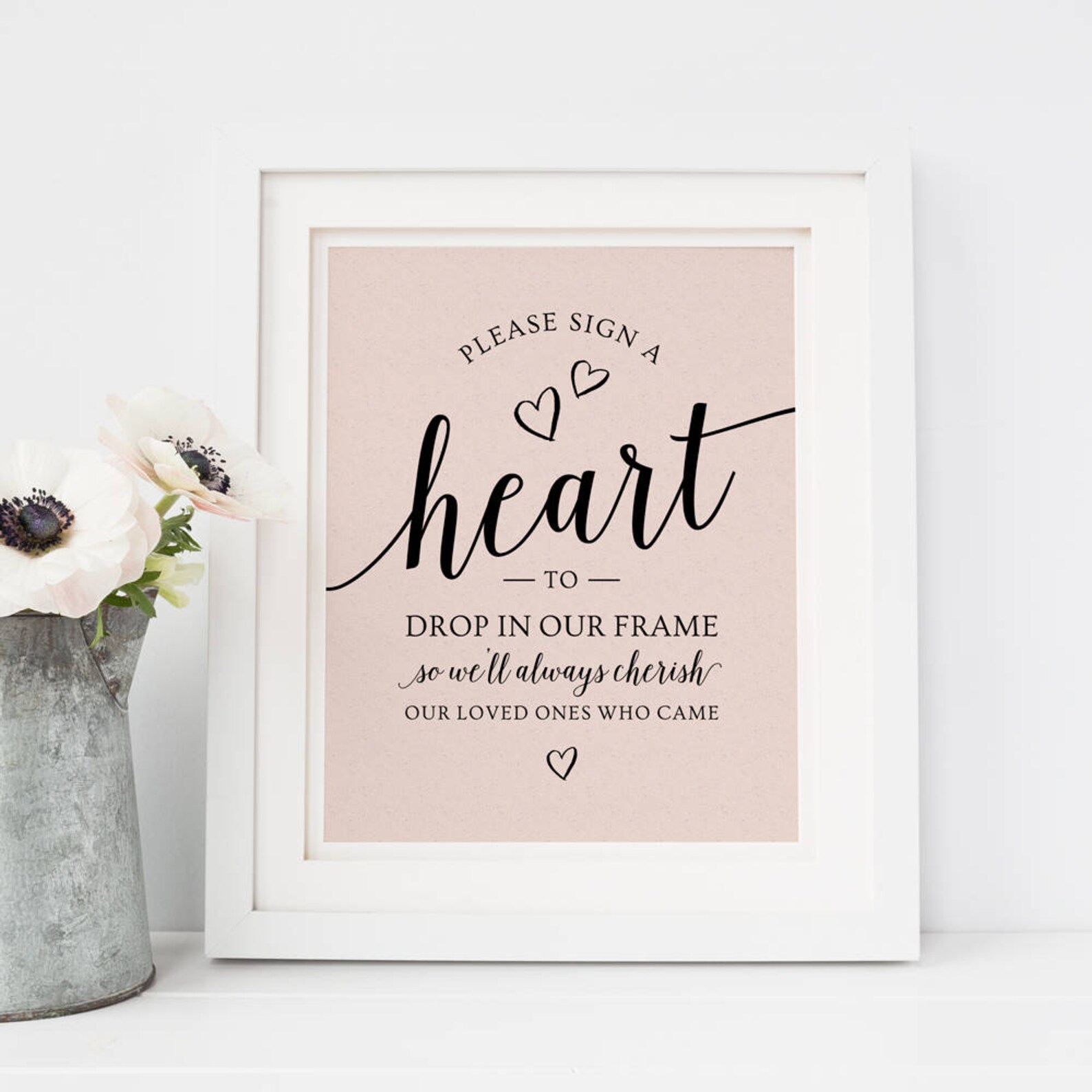 Sign A Heart Guestbook Sign Printable / Wedding Guest Book - Etsy
