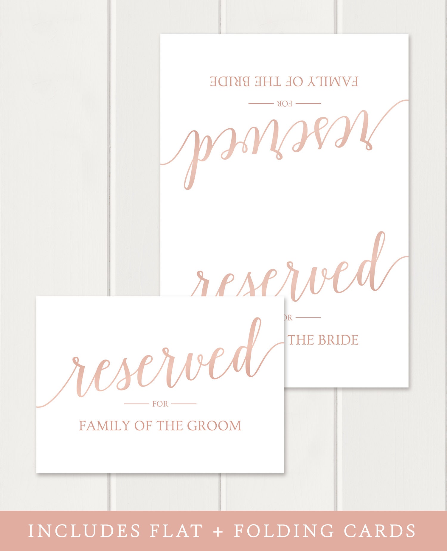 Reserved Table Sign Template Reserved Sign Wedding Rose Gold | Etsy