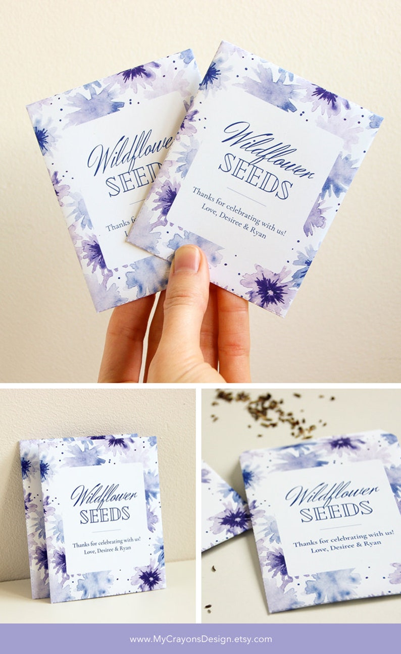 Wedding Seed Packets Template / Seed Envelopes for Bridal - Etsy