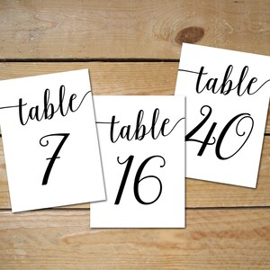 Printable Table Numbers 1-40 / Black Table Numbers for Wedding / 5x7 ...