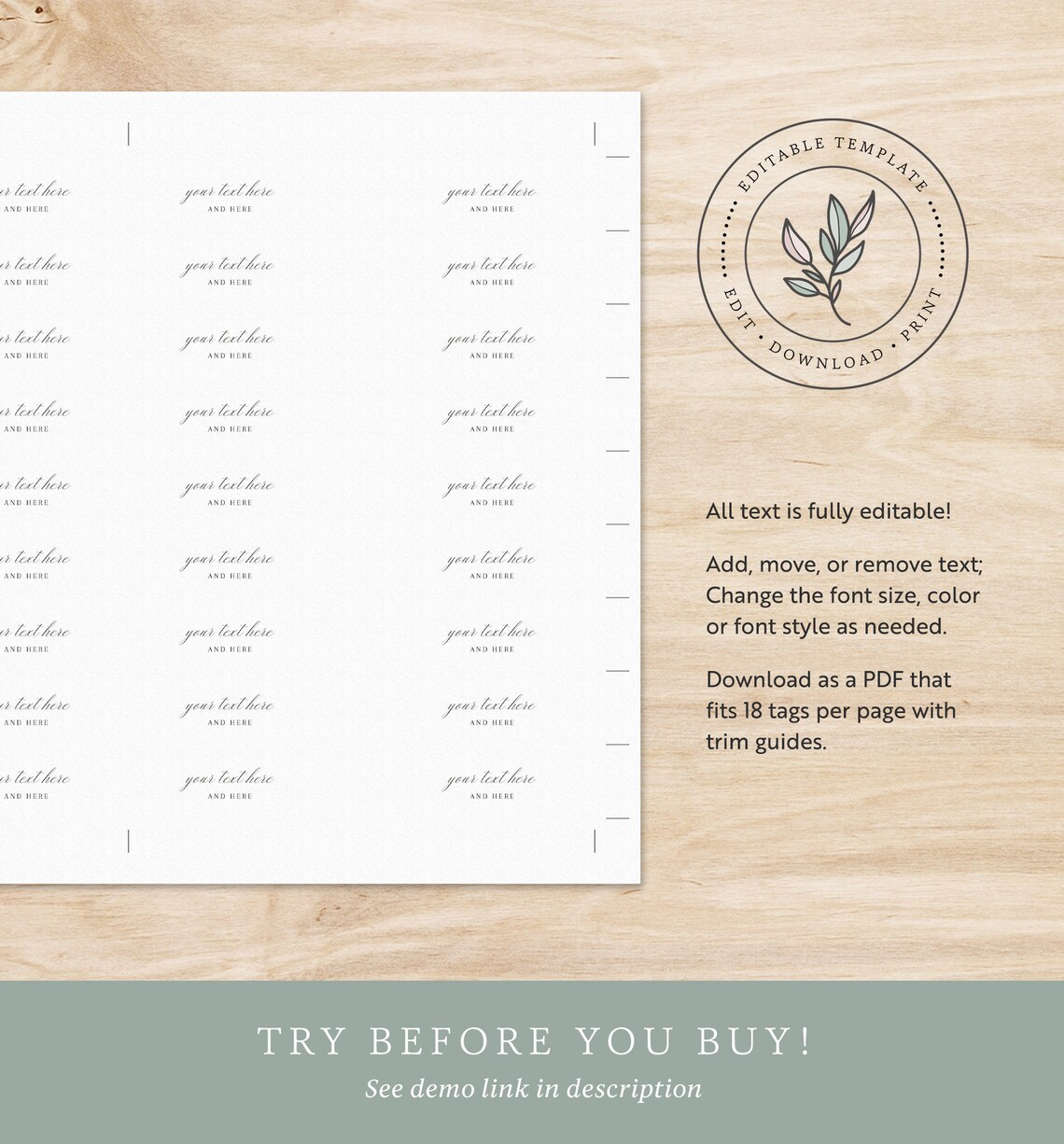 Straw Tag Wedding Template Toothpick Flags Bridal Shower - Etsy