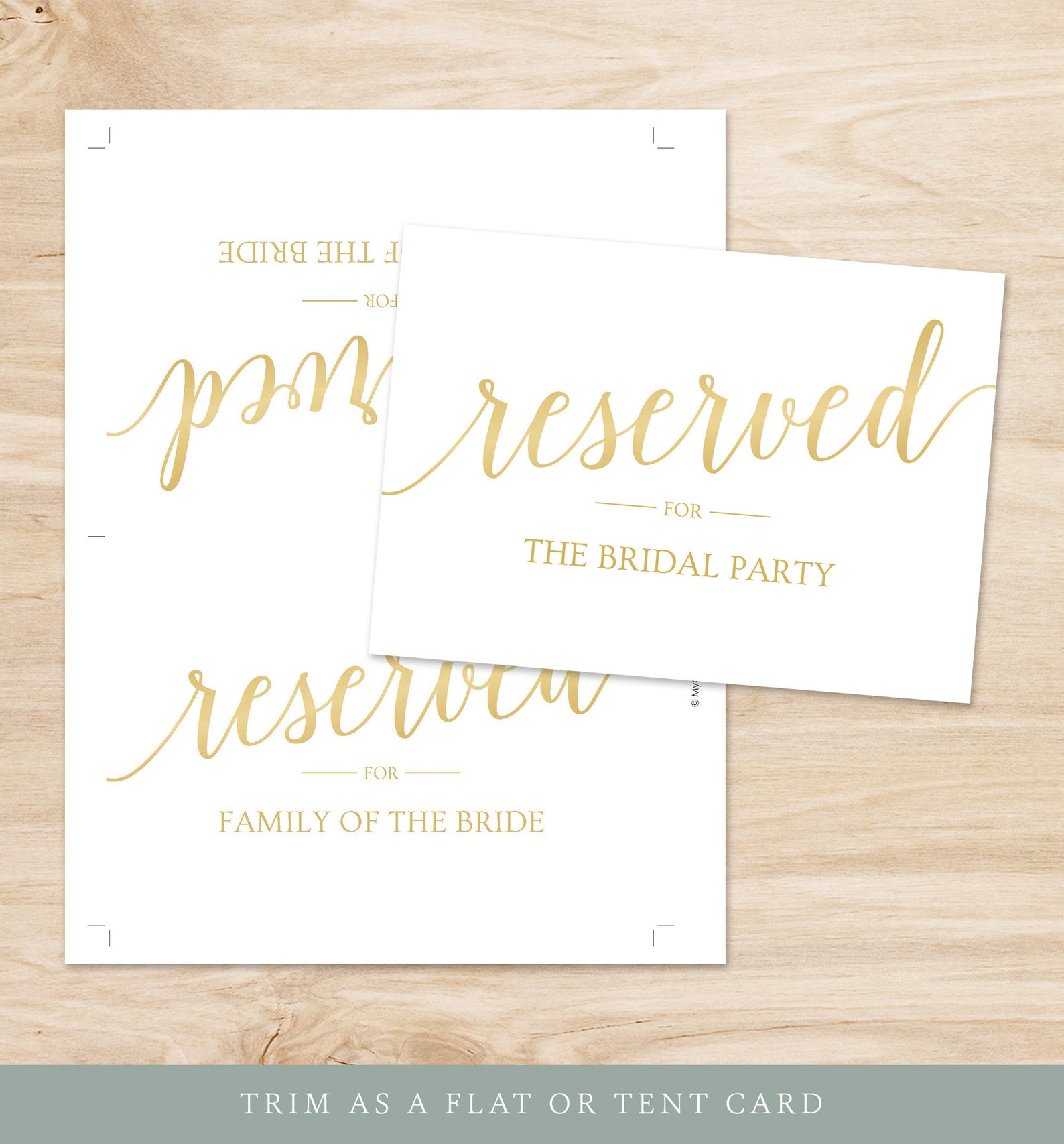 Reserved Table Sign Template / Reserved Sign Wedding Reserved - Etsy