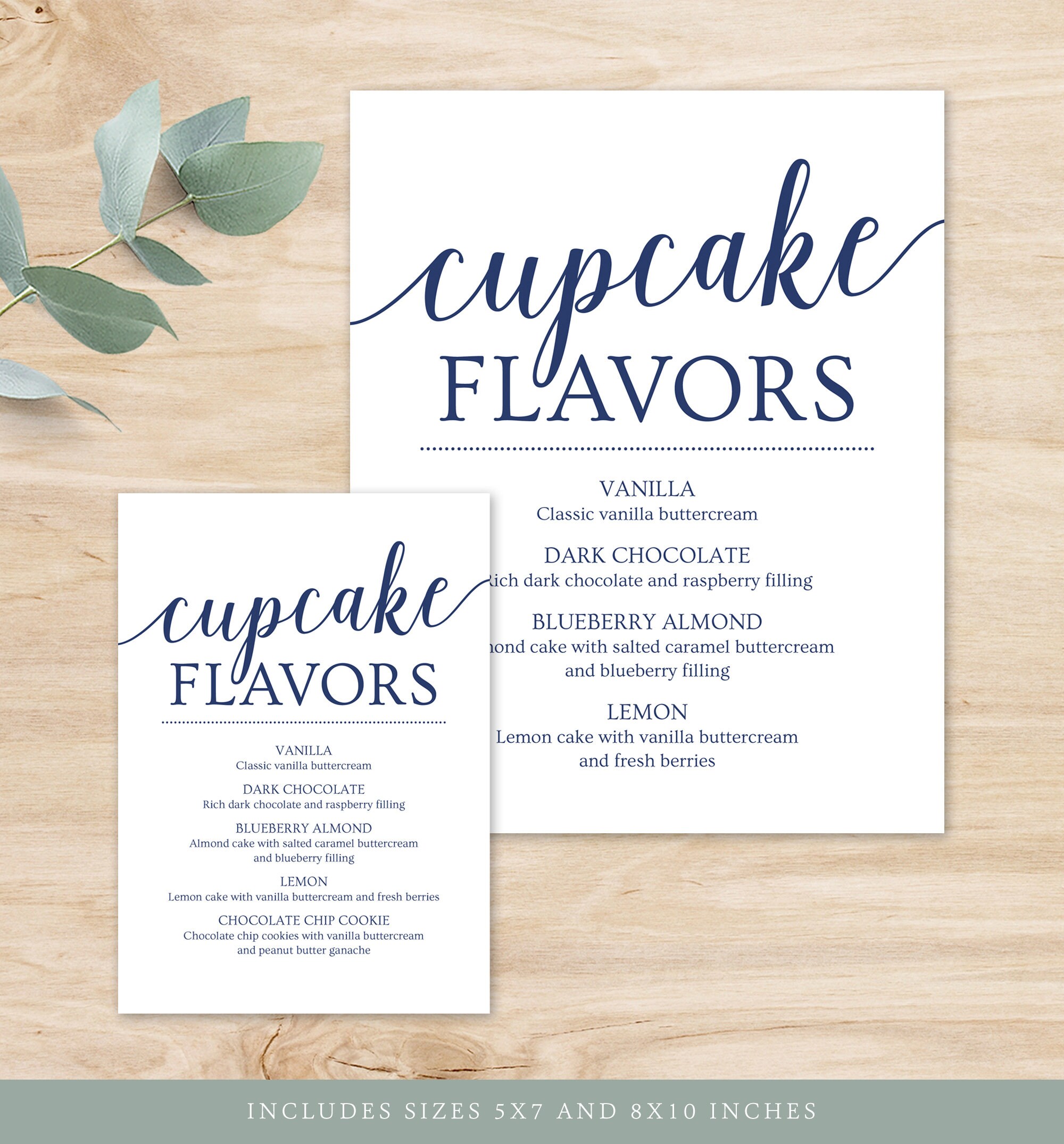 Cupcake Flavors Sign Dessert Table Sign Editable Wedding | Etsy