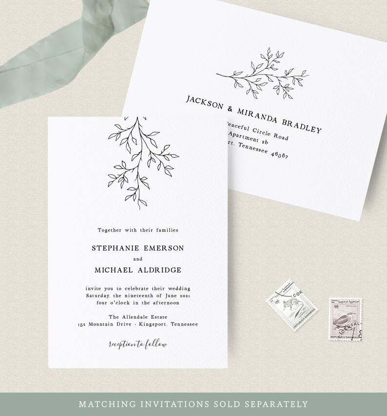 Rustic Wedding Envelope Template Envelope Addressing - Etsy