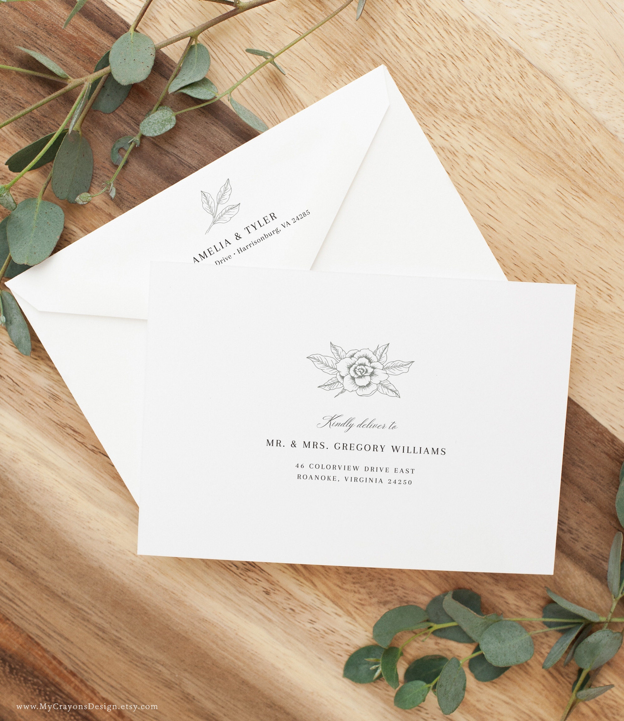 Envelope Label Template Wedding Envelope Addressing Template | Etsy