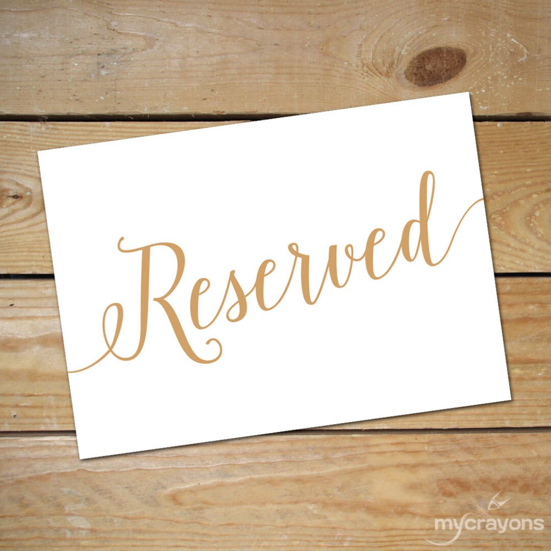 Printable Reserved Signs for Wedding Reserved Table Sign / - Etsy