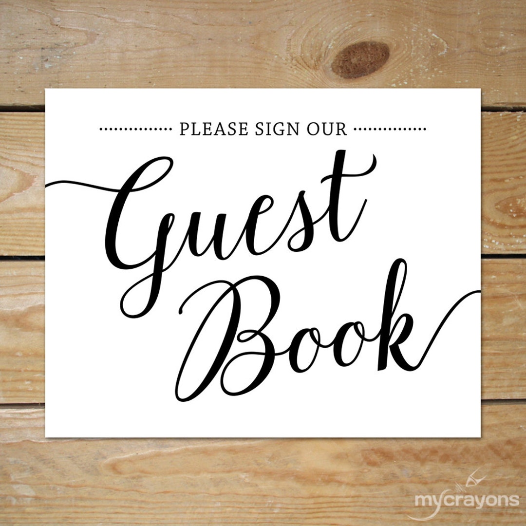 Wedding Guest Book Sign // Instant Download Printable Guest Book Sign ...