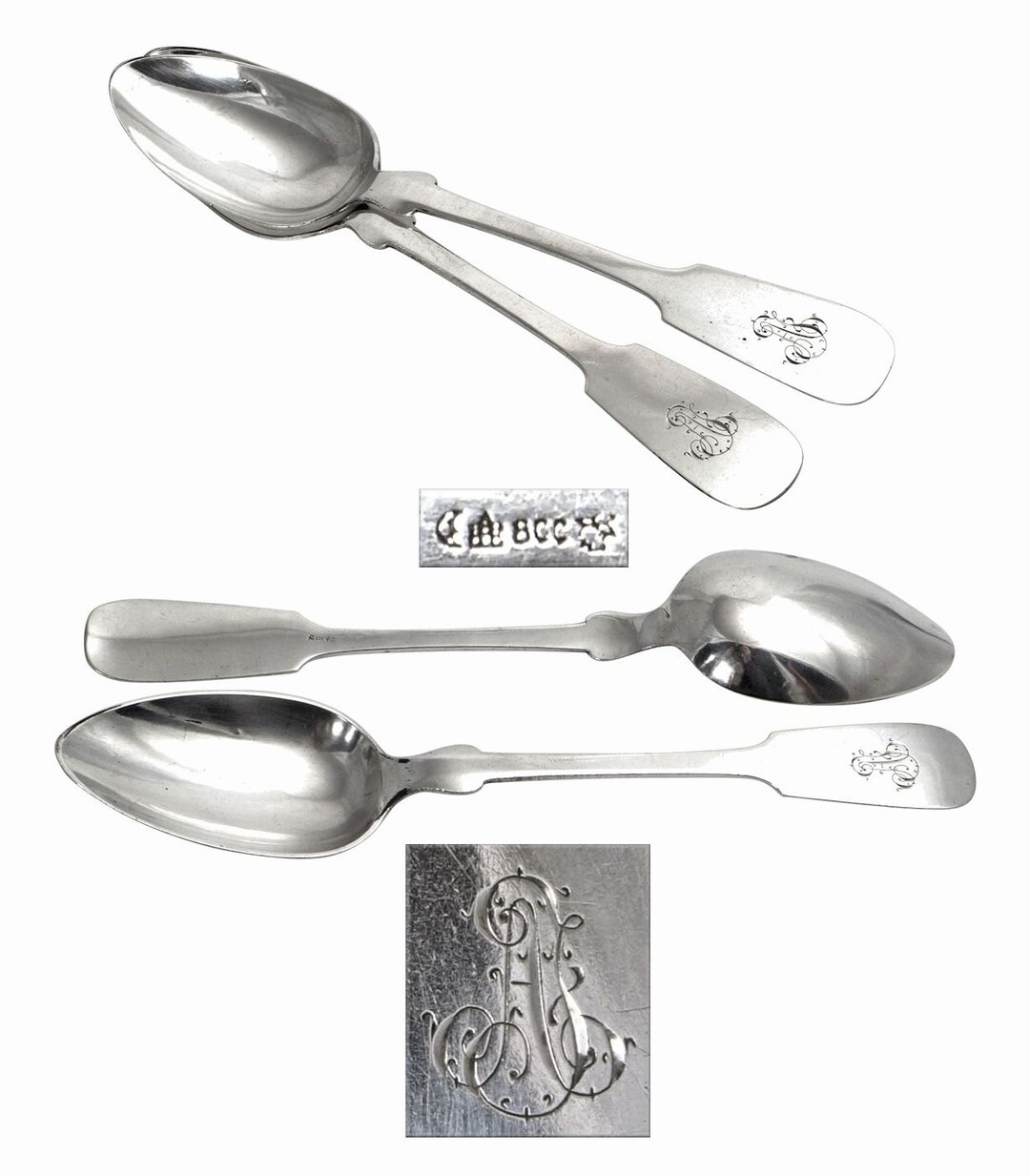 Antique German Silver Table/serving Spoons. - Etsy