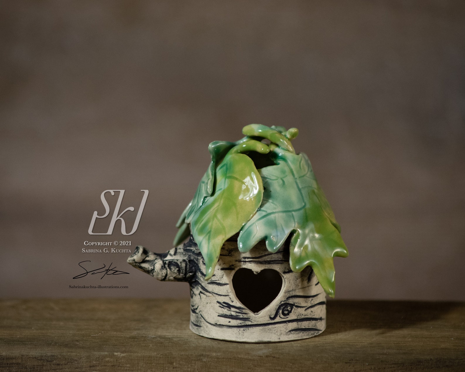 Hand Made Ceramic Tree Leaf Luminary Fairy House - Etsy