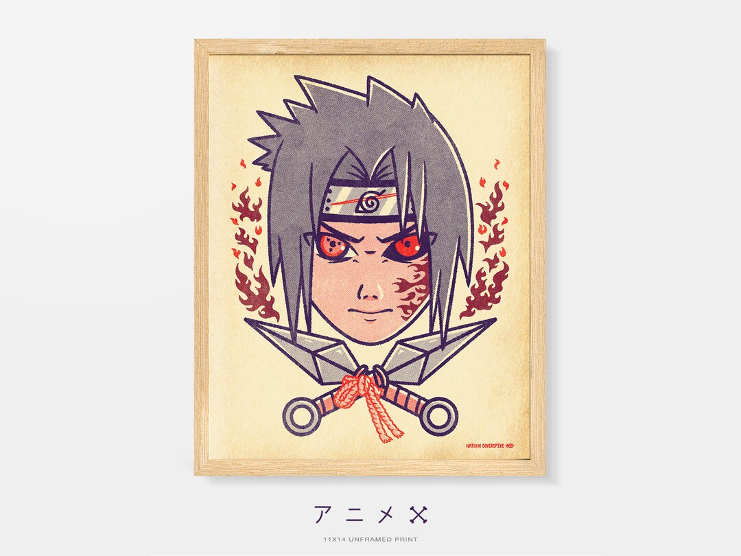 Sharingan Crossbones Anime Art Print - Etsy