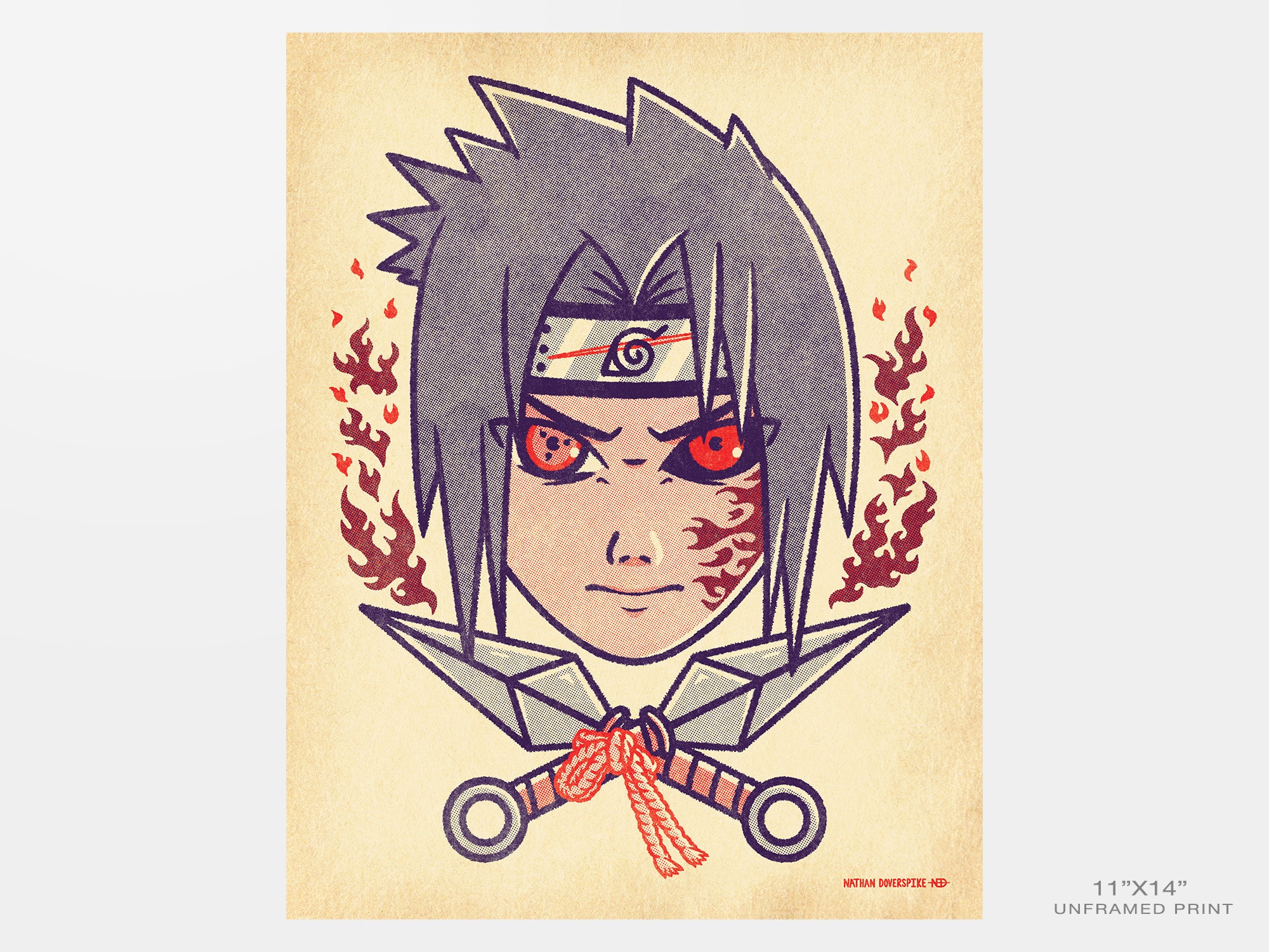 Sharingan Crossbones - Anime Art Print - Etsy