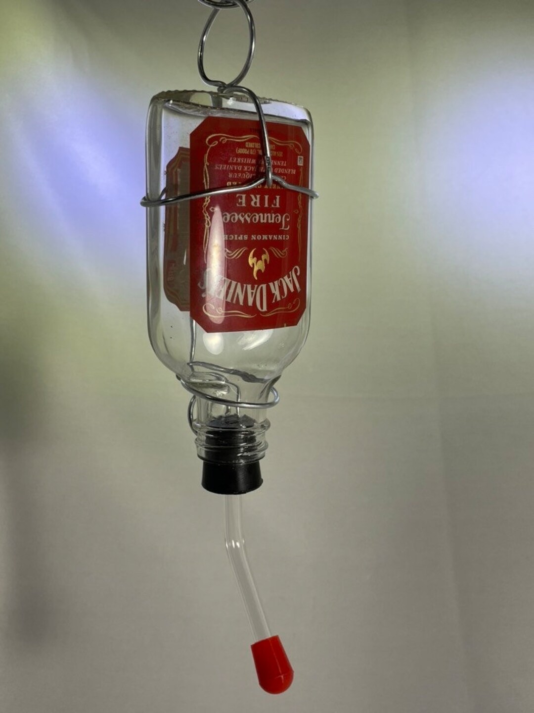 Jack Daniels Tennessee Fire Liquor Bottle Small Hummingbird Feeder ...