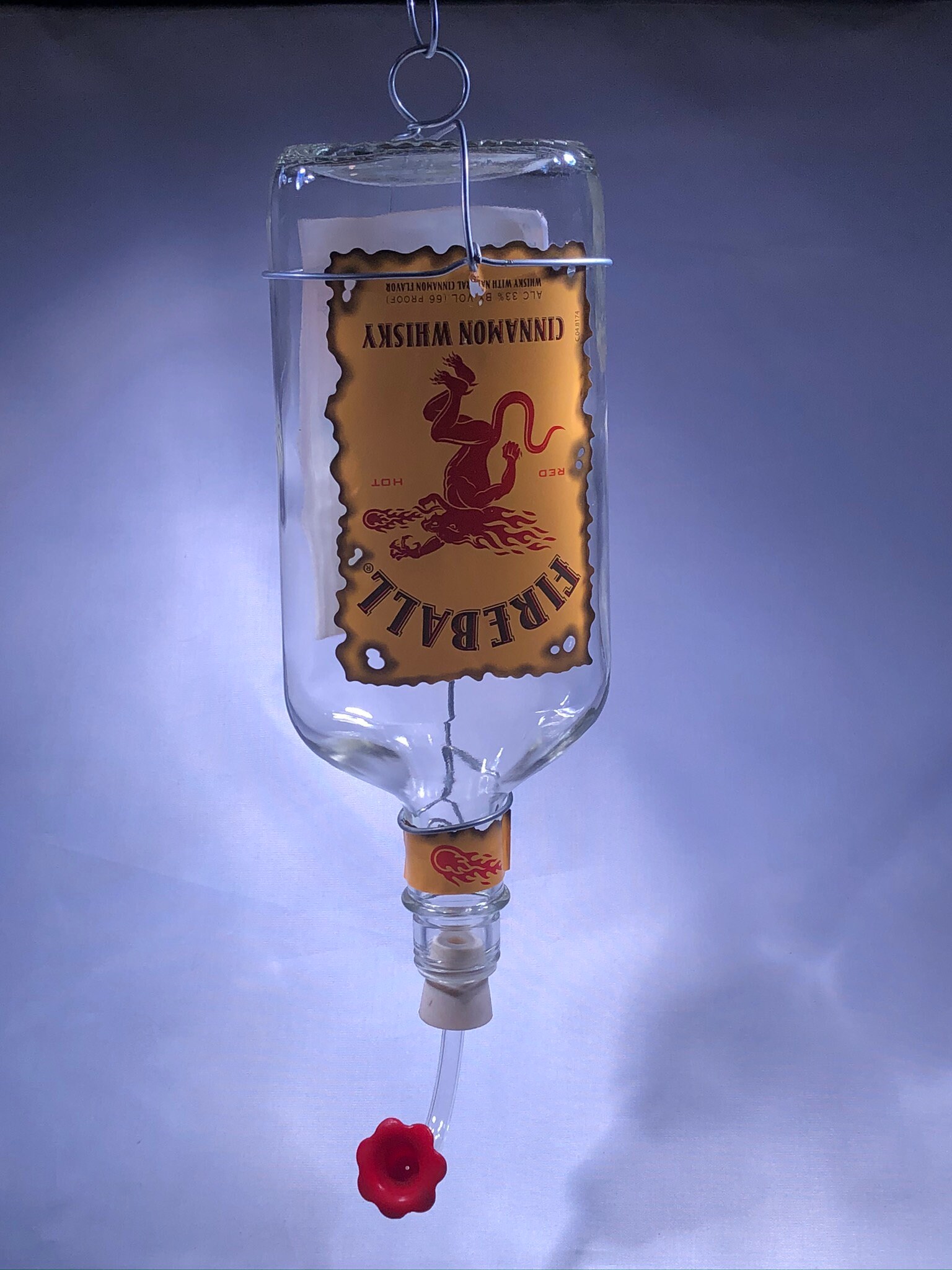 Fireball Liquor Bottle Hummingbird Feeder. - Etsy