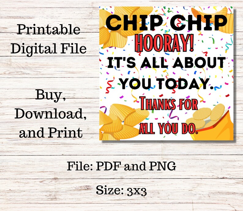 Chip Chip Hooray Thank You- Show Your Appreciation - Etsy