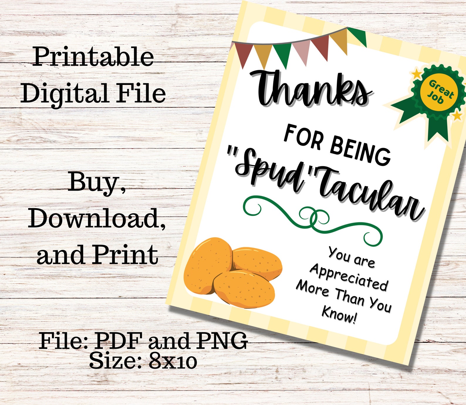 Thank You for Being "spud"tacular- Potato Bar Sign, Thanks - Etsy