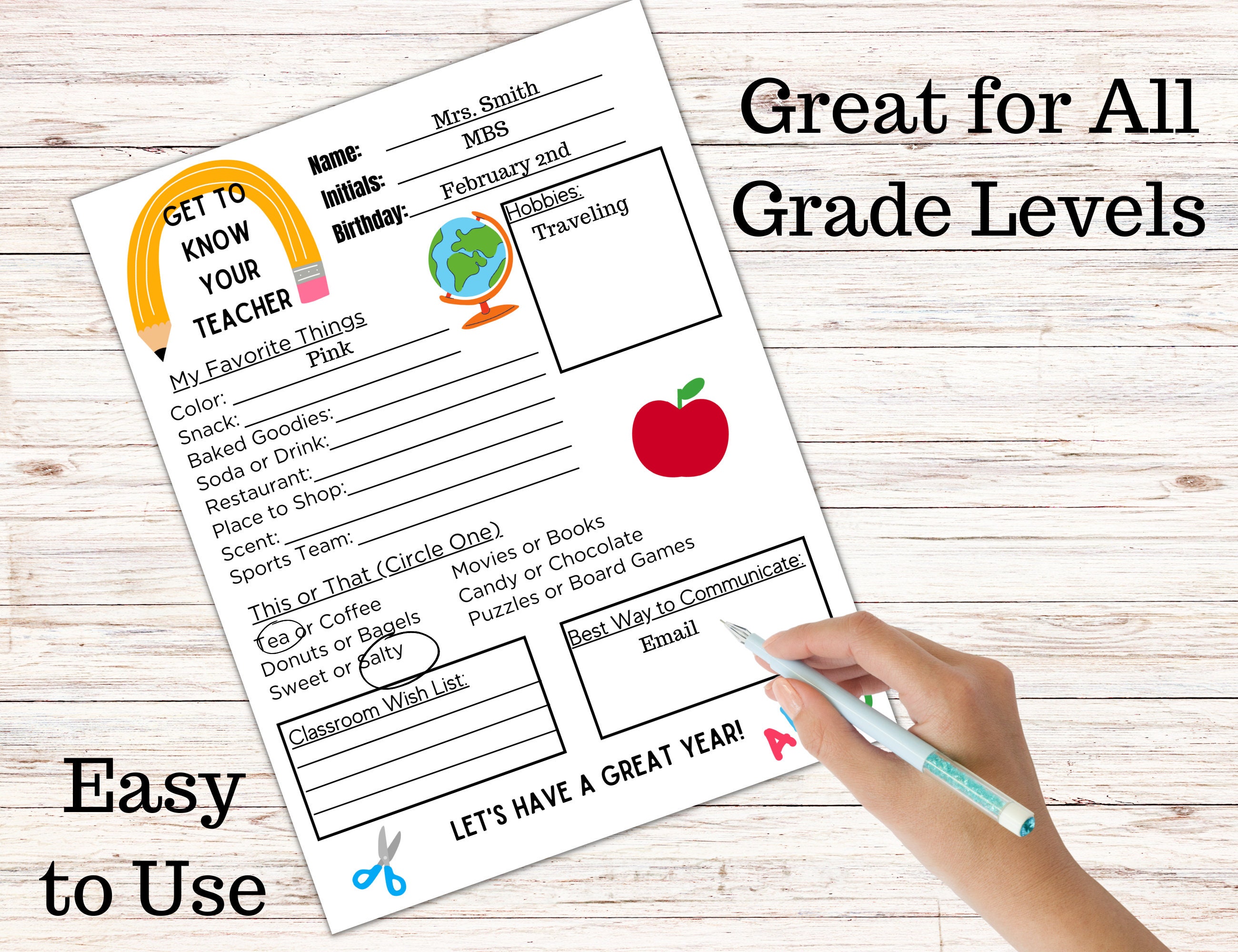Get to Know Your Teacher Survey- Questionnaire, Back to School - Etsy