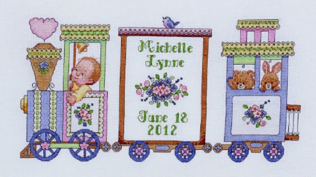 Cross Stitch Kit Bucilla Choo Choo Train Birth Record - Etsy