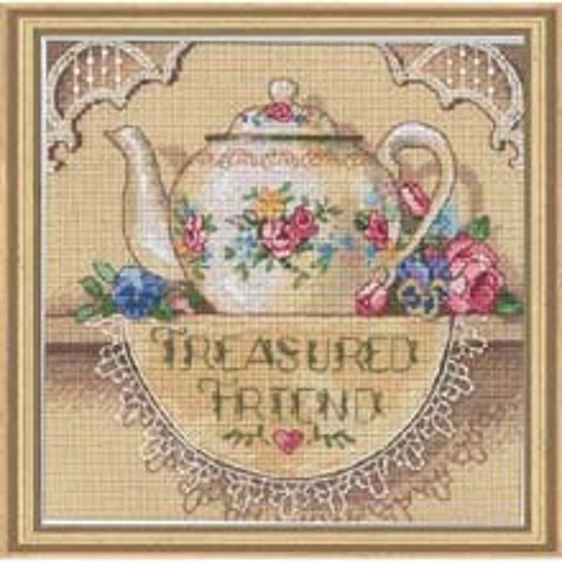 Cross Stitch Kit Treasured Friend Teapot - Etsy